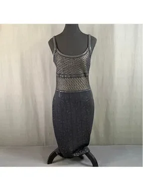 St. John | Dresses | St John Evening Dress 4 Quiet Luxury Metallic Knit ...
